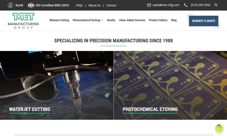 MET Manufacturing Group, LLC | Metal Etching